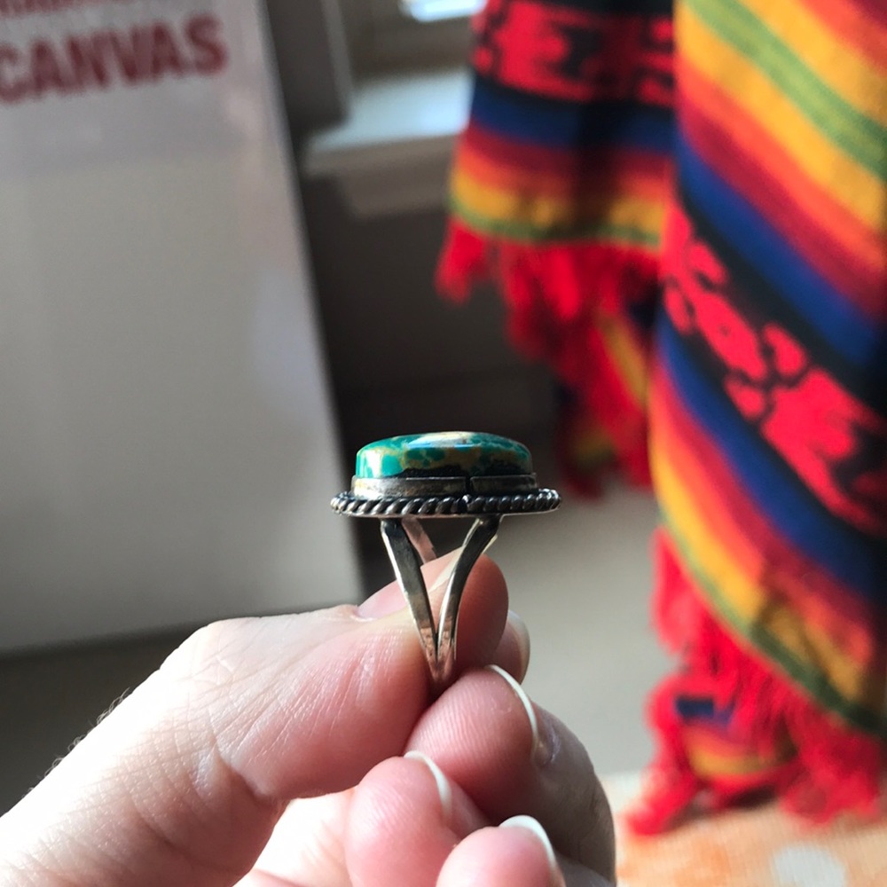 Vintage New Mexico Sterling Silver Turquoise Ring - Gem